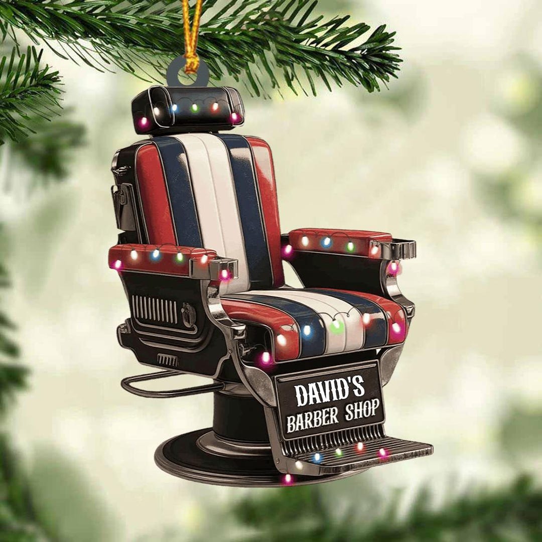 Personalized Barber Chair Christmas Ornament, Barber Chair Christmas ...