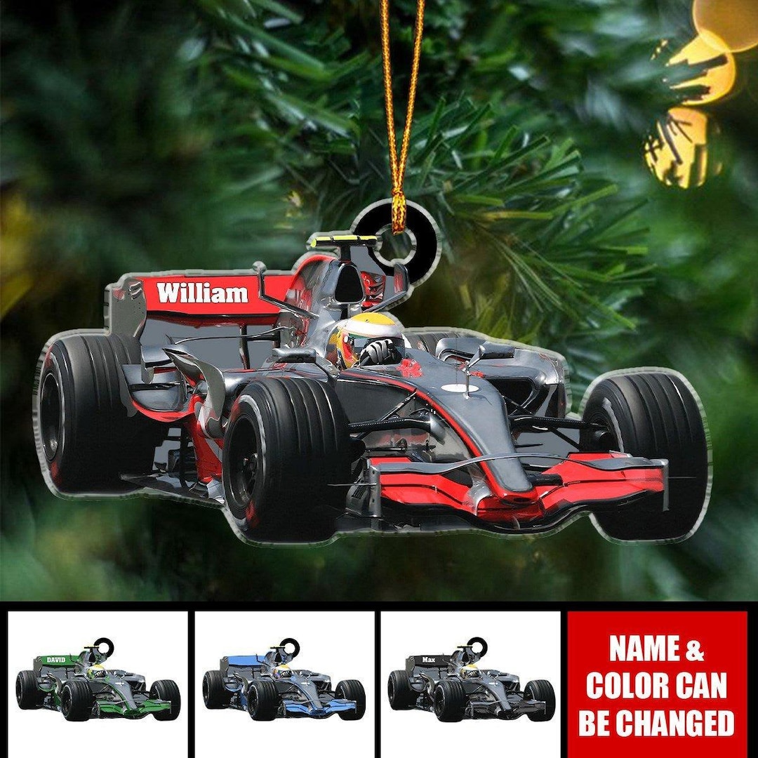 Personalized Racing Car F1 Christmas Ornament, Racing Car Christmas ...