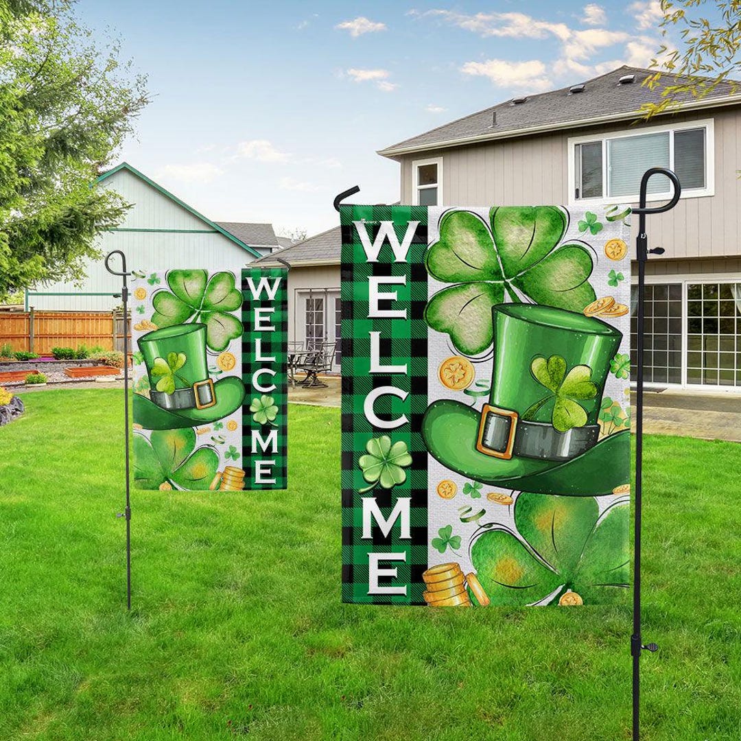 Welcome St. Patrick’s Day Irish Paddy’s Day Shamrock Ireland Flag, St ...