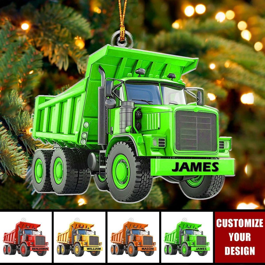 Personalized Dump Truck Christmas Ornament, Dump Truck Christmas, Dump ...