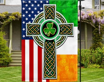 The Irish Celtic Cross Flag - St Patrick's Day - Etsy