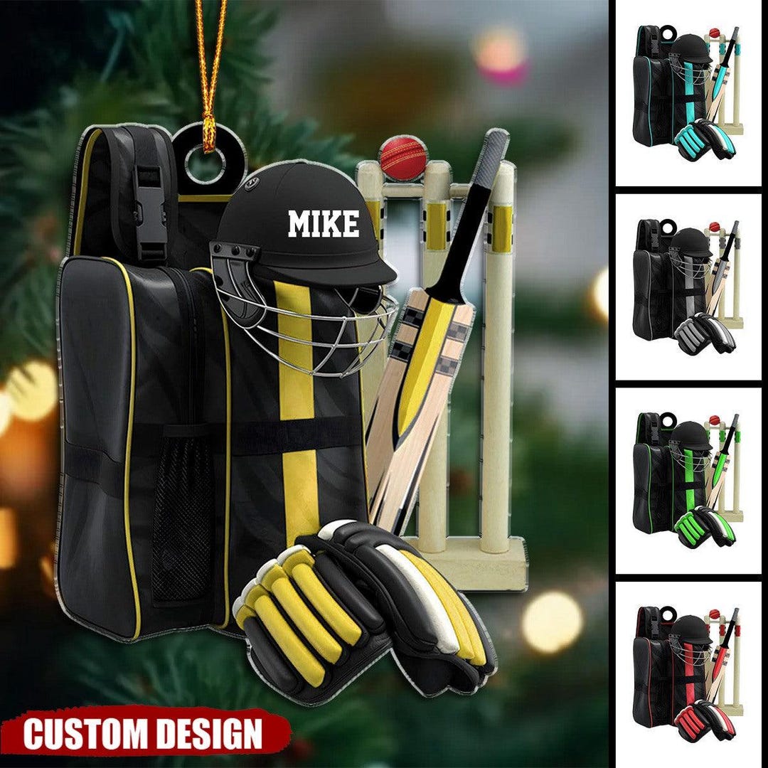 Personalized Cricket Bag Ornament, Cricket Bag Ornament, Cricket Bag ...