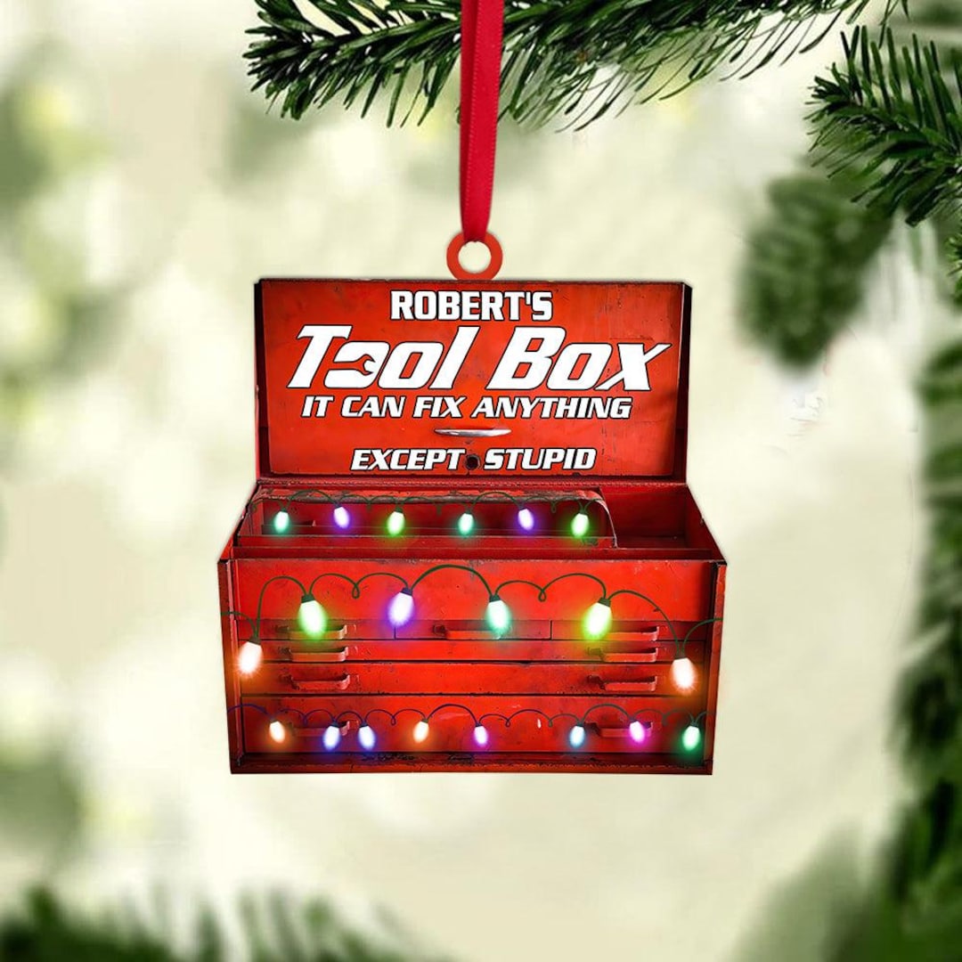 Personalized Auto Mechanic's Tool Box Ornament, Tool Box Ornament, Tool ...