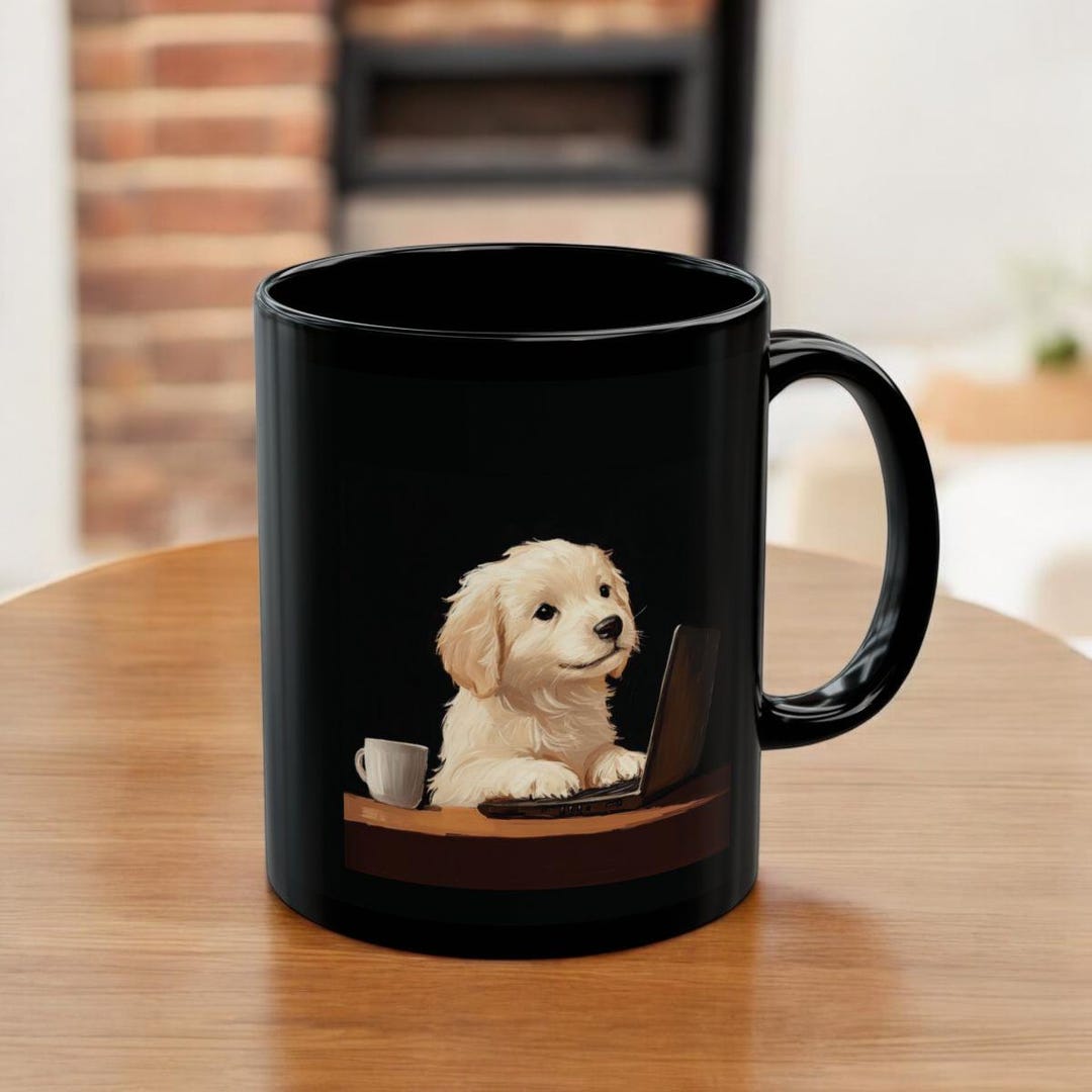 Golden Retriever Puppy Work Mug, Cute Dog Lover Gift, Office Decor ...