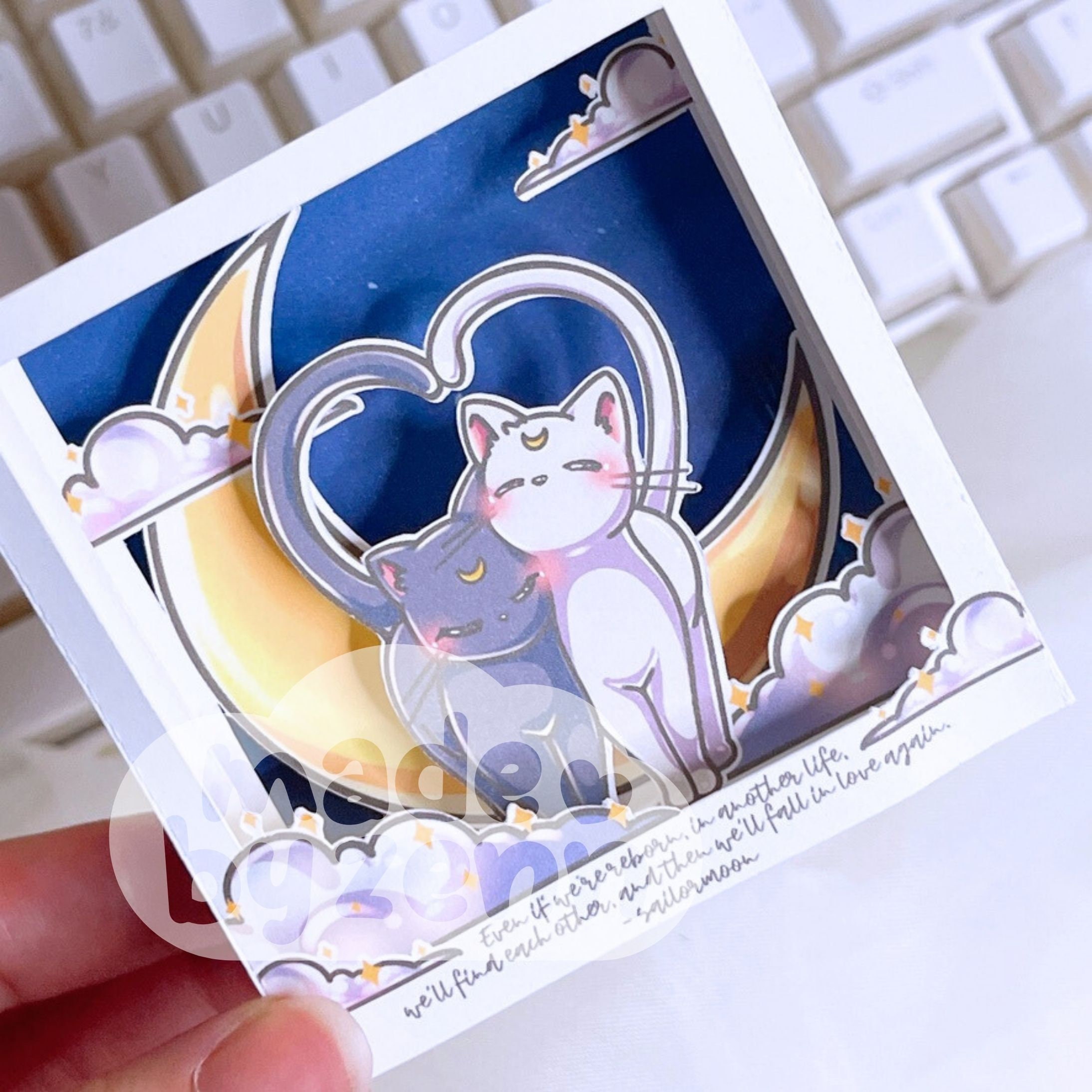 Mini Anime Cartoon Handmade Papercraft Shadow Box, Kirbo, Poke Mon ...