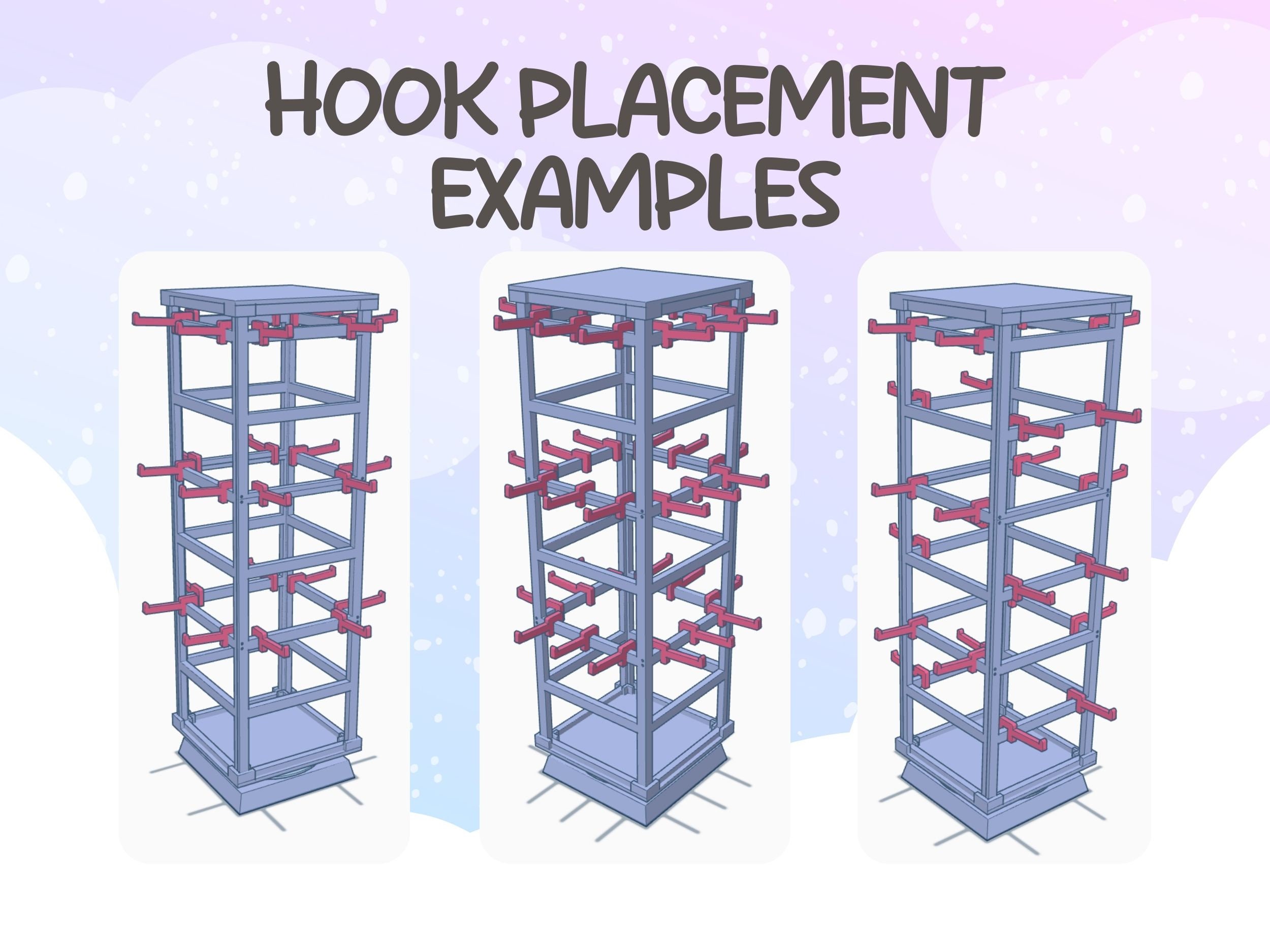 STL File for 3D Model Printing Versatile Spinning Rack With Hooks ...