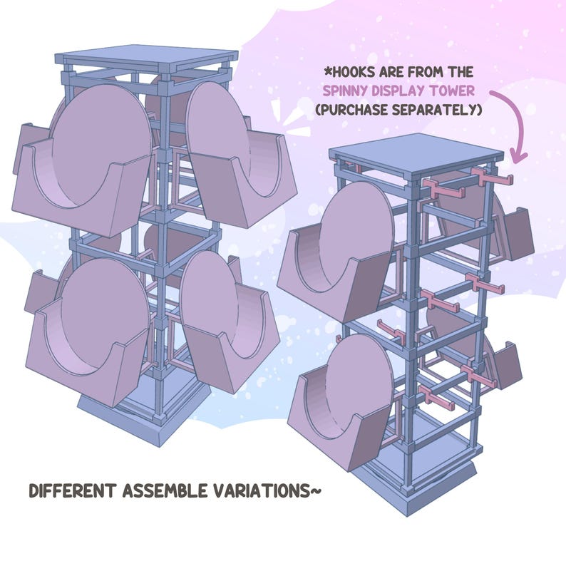 Round Coaster Display Racks STL 3D Model for Spinning Tower Vendor ...