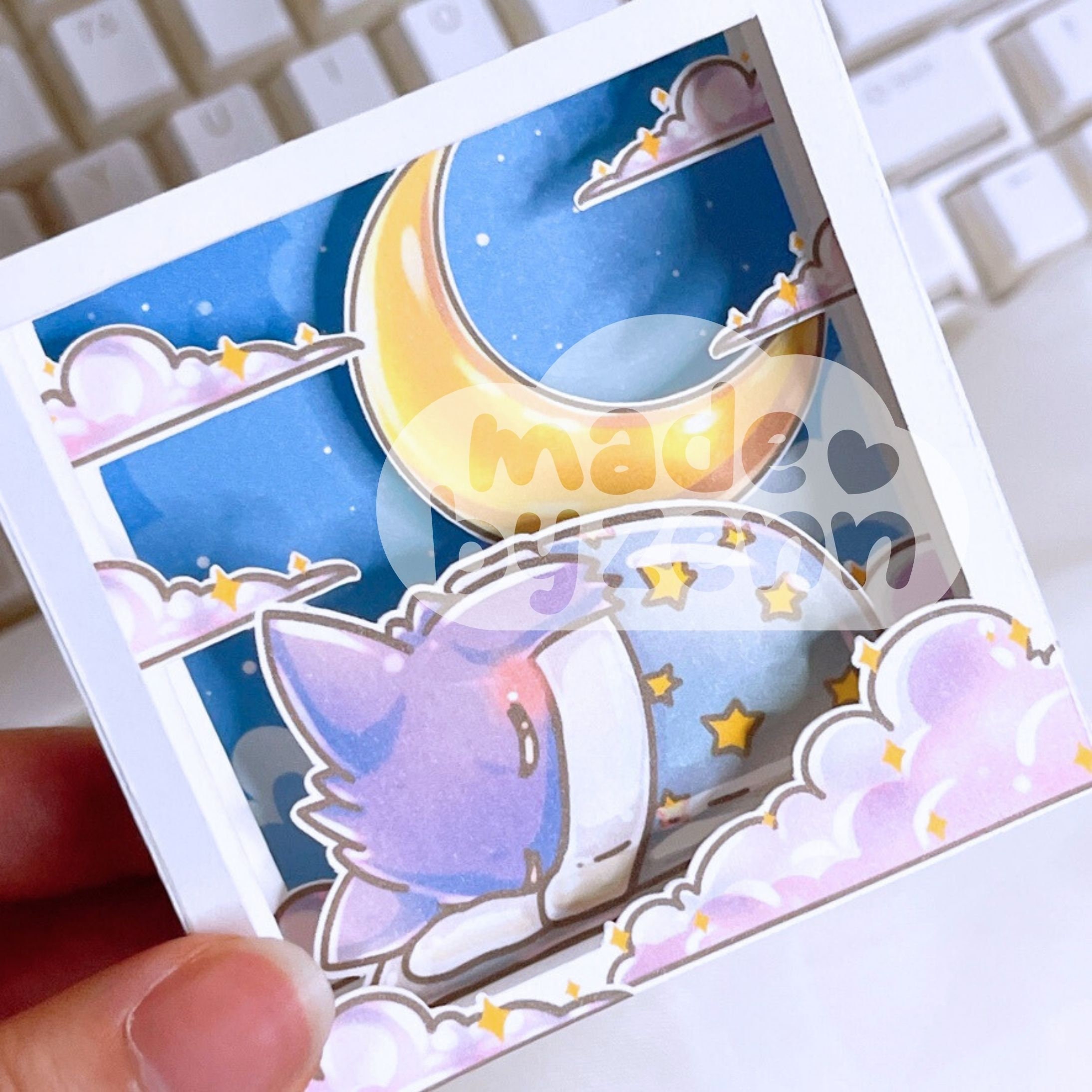 Mini Anime Cartoon Handmade Papercraft Shadow Box, Kirbo, Poke Mon ...