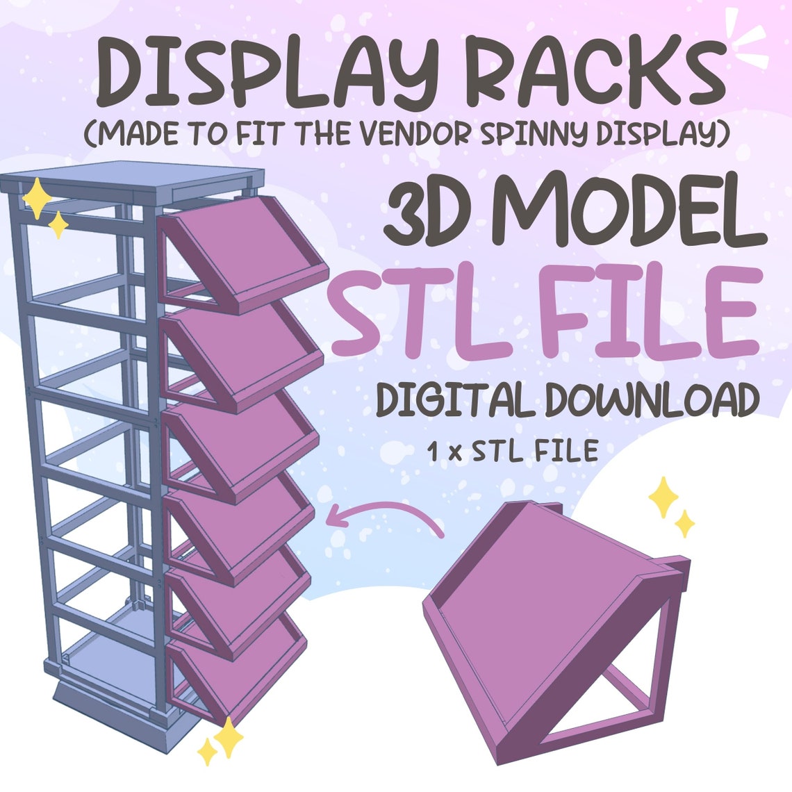 Spinny Display Racks STL File: 3D Model for Vendor Displays (digital ...