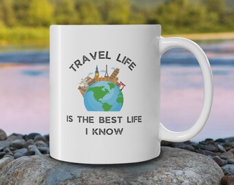 Travel Stickers Ceramic Mug, Travel Mug, Ceramic Mug, Cute Travel Mug ...