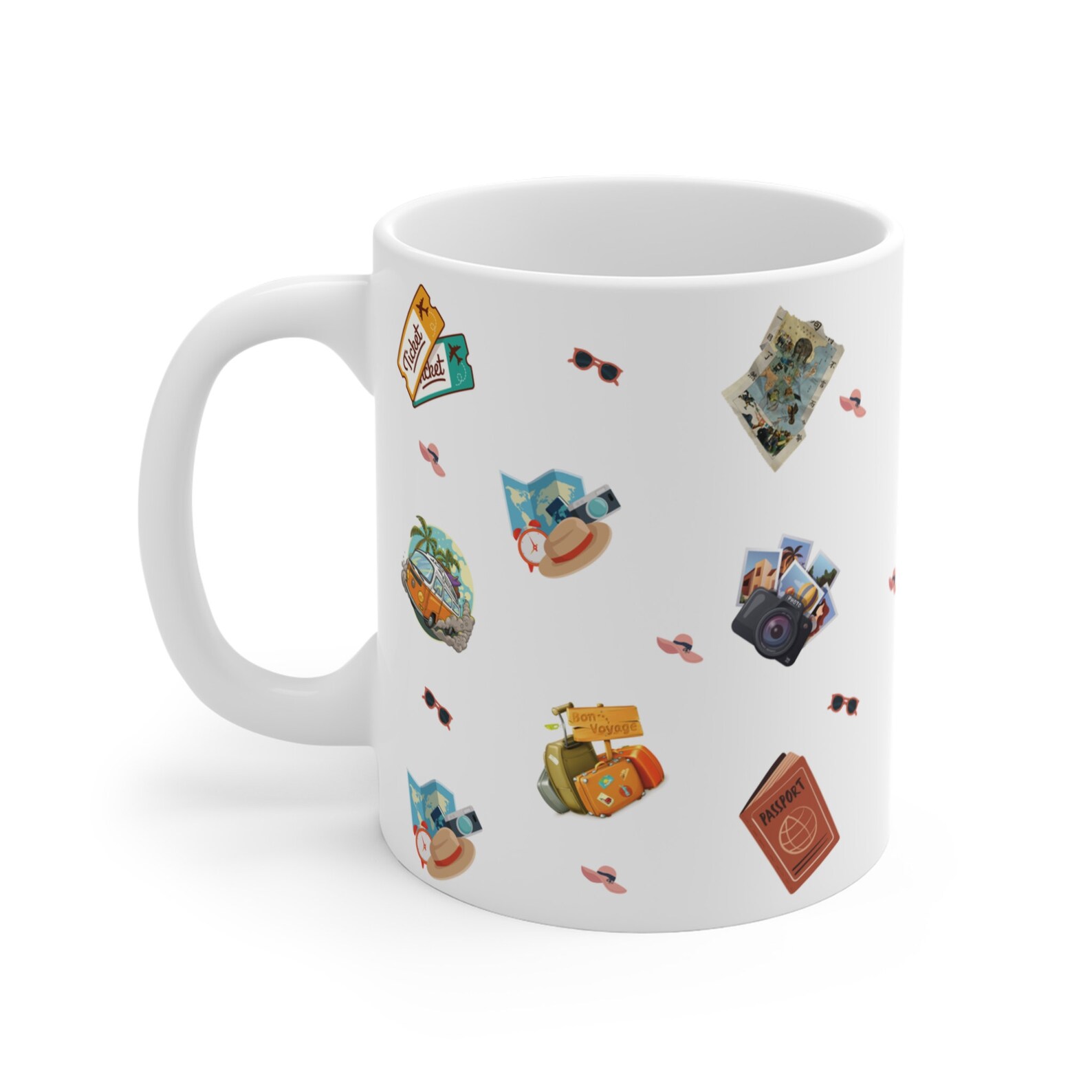 Travel Stickers Ceramic Mug, Travel Mug, Ceramic Mug, Cute Travel Mug ...