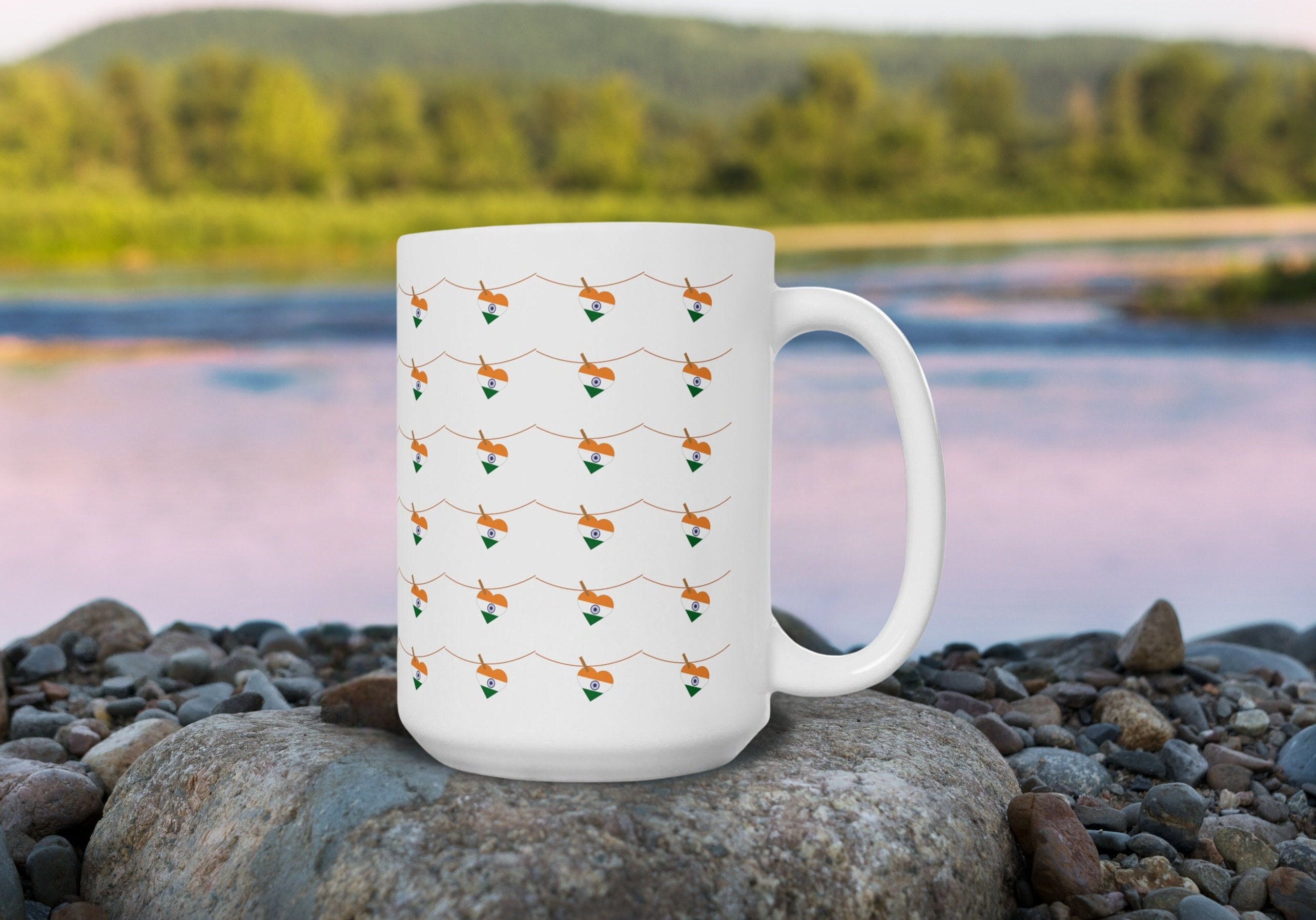 India Heart Flag Mug Indian Flag Coffee Mug India Mug Indian Flag ...