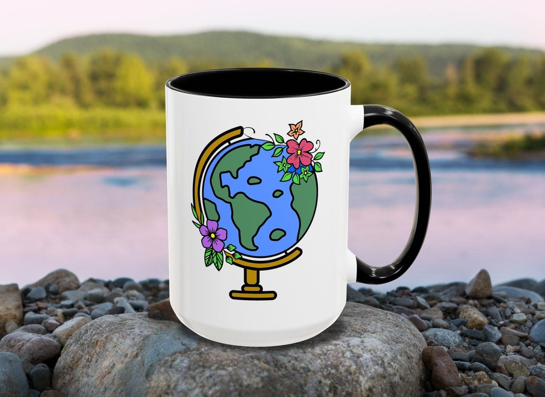 World Globe Mug Travel Coffee Mug Vocation Ceramic Mug Travel Lover Mug ...