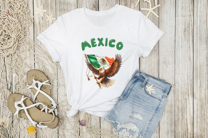 Mexican Flag T-shirt, Golden Eagle T-shirt, Mexican Eagle T-shirt, Golden Eagle Jersey, Mexico ...
