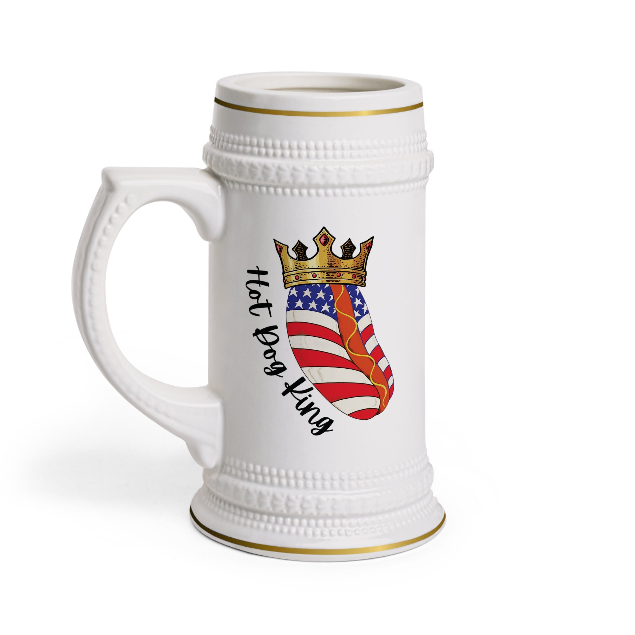 Hot Dog King American Flag Beer Mug 4th of July Flag Beer Mug Hot Dog ...