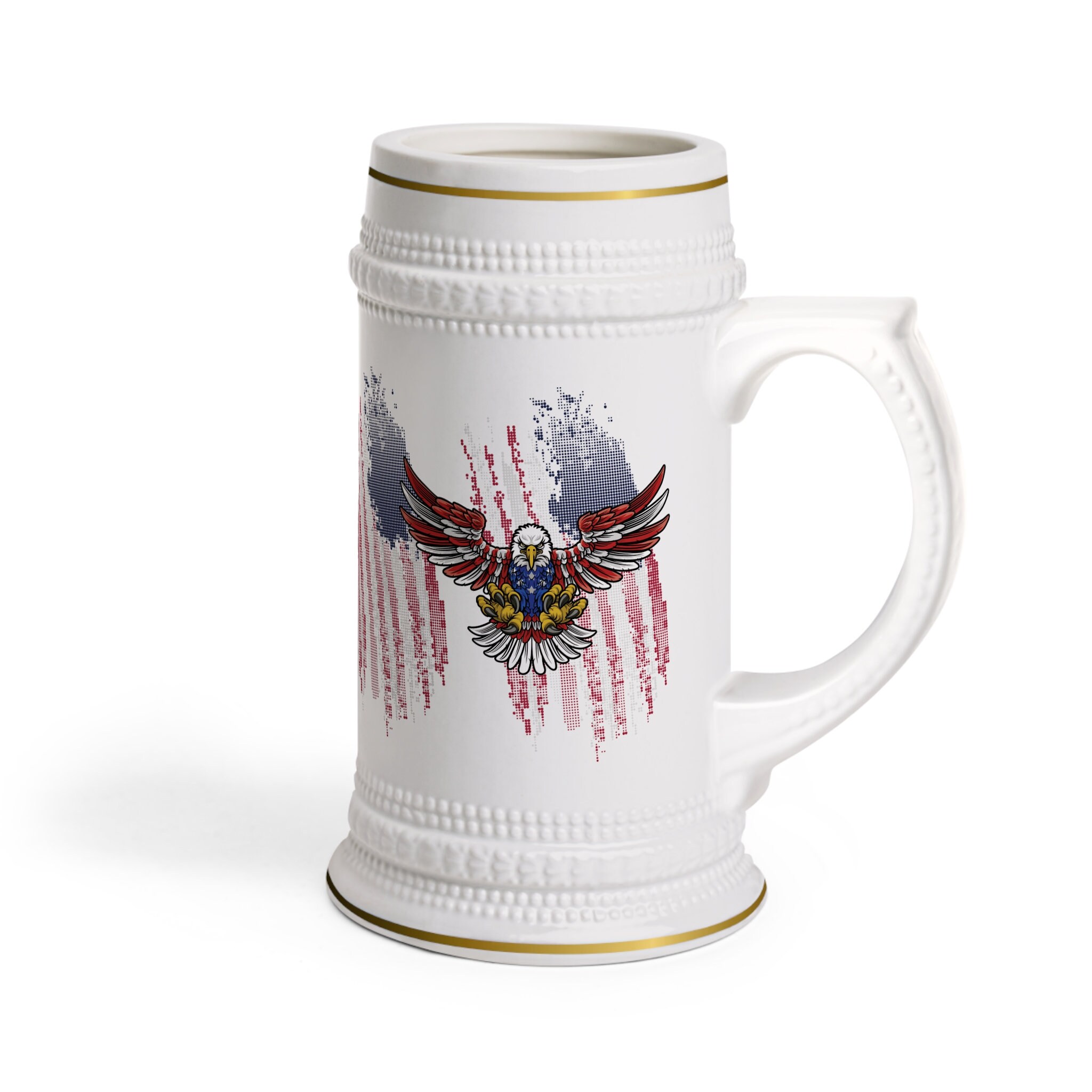 American Flag Beer Mug 4th of July Flag Beer Mug Bold Eagle USA Flag ...