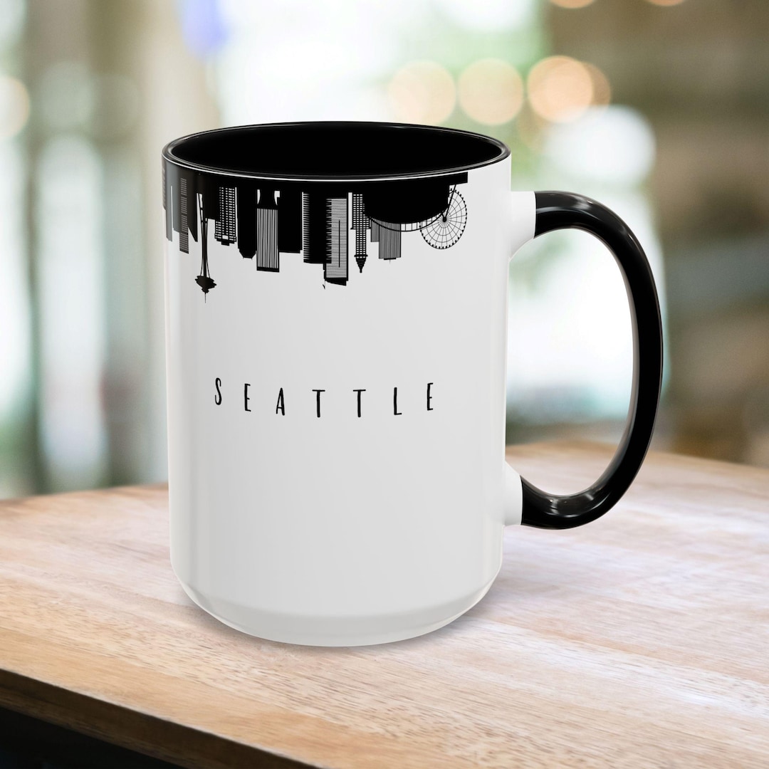 15oz Coffee Mug, Seattle Coffee Mug, Seattle Ceramic Mug, Seattle ...