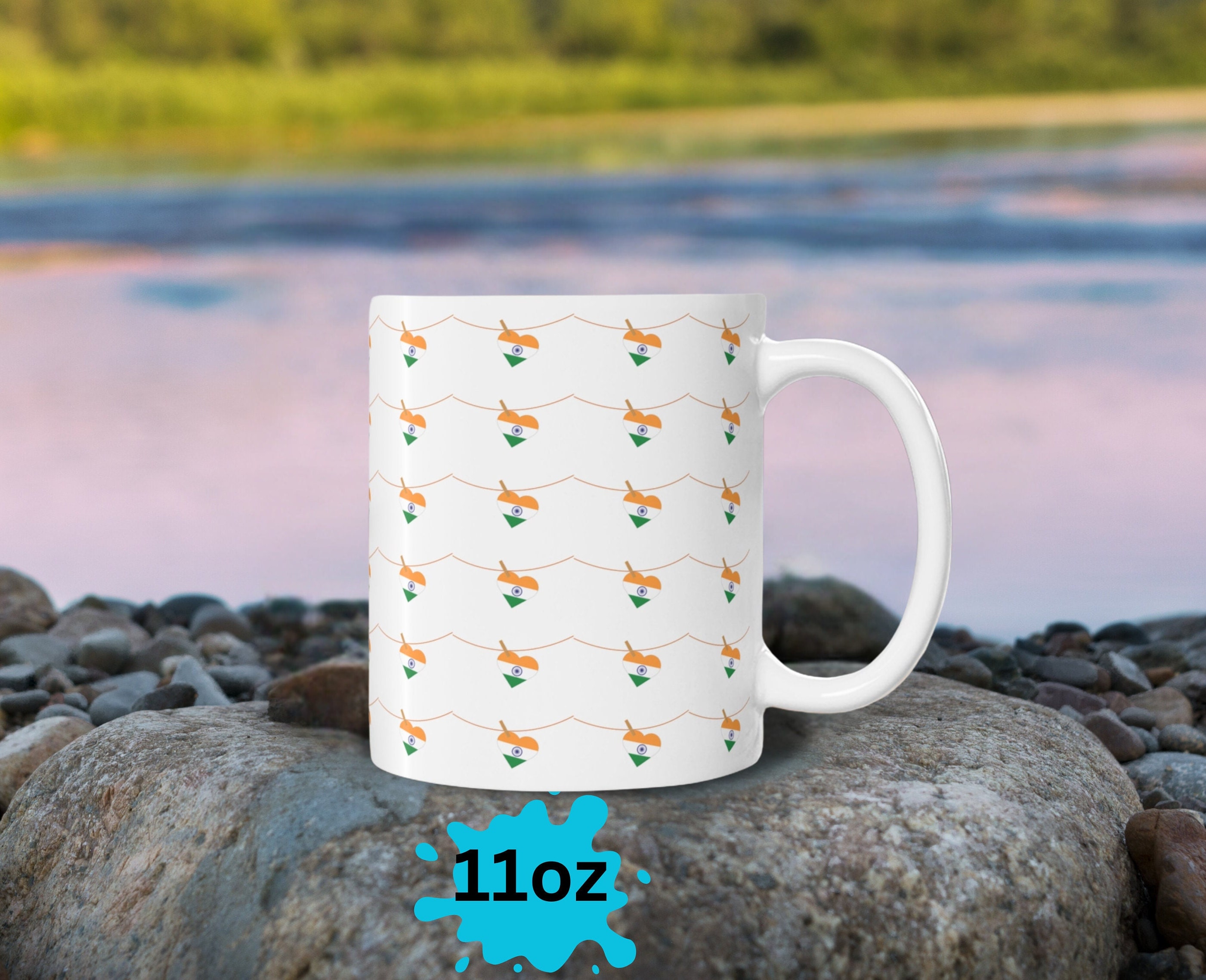 India Heart Flag Mug Indian Flag Coffee Mug India Mug Indian Flag ...