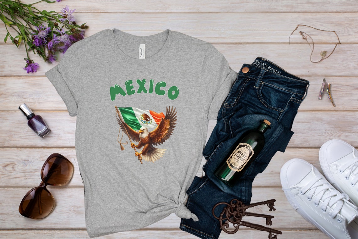 Mexican Flag T-shirt, Golden Eagle T-shirt, Mexican Eagle T-shirt, Golden Eagle Jersey, Mexico ...