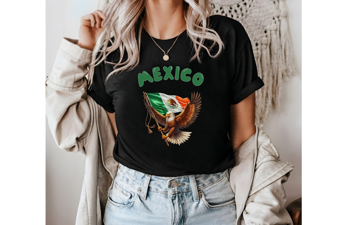 Mexican Flag T-shirt, Golden Eagle T-shirt, Mexican Eagle T-shirt, Golden Eagle Jersey, Mexico ...