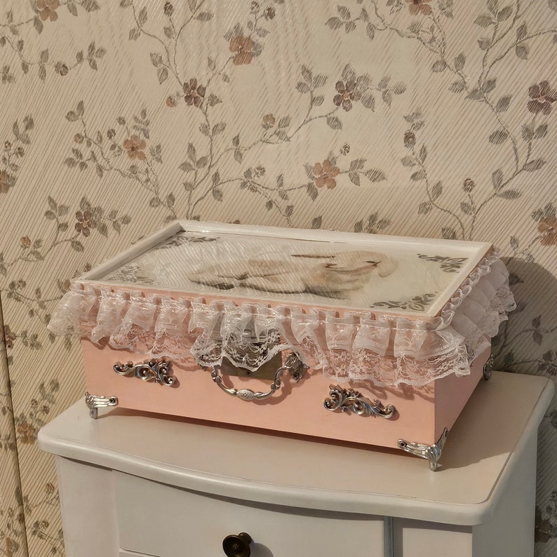 Pink Coquette Jewelry Box, Feminine Home Decor, Soft Princess Jewelry ...