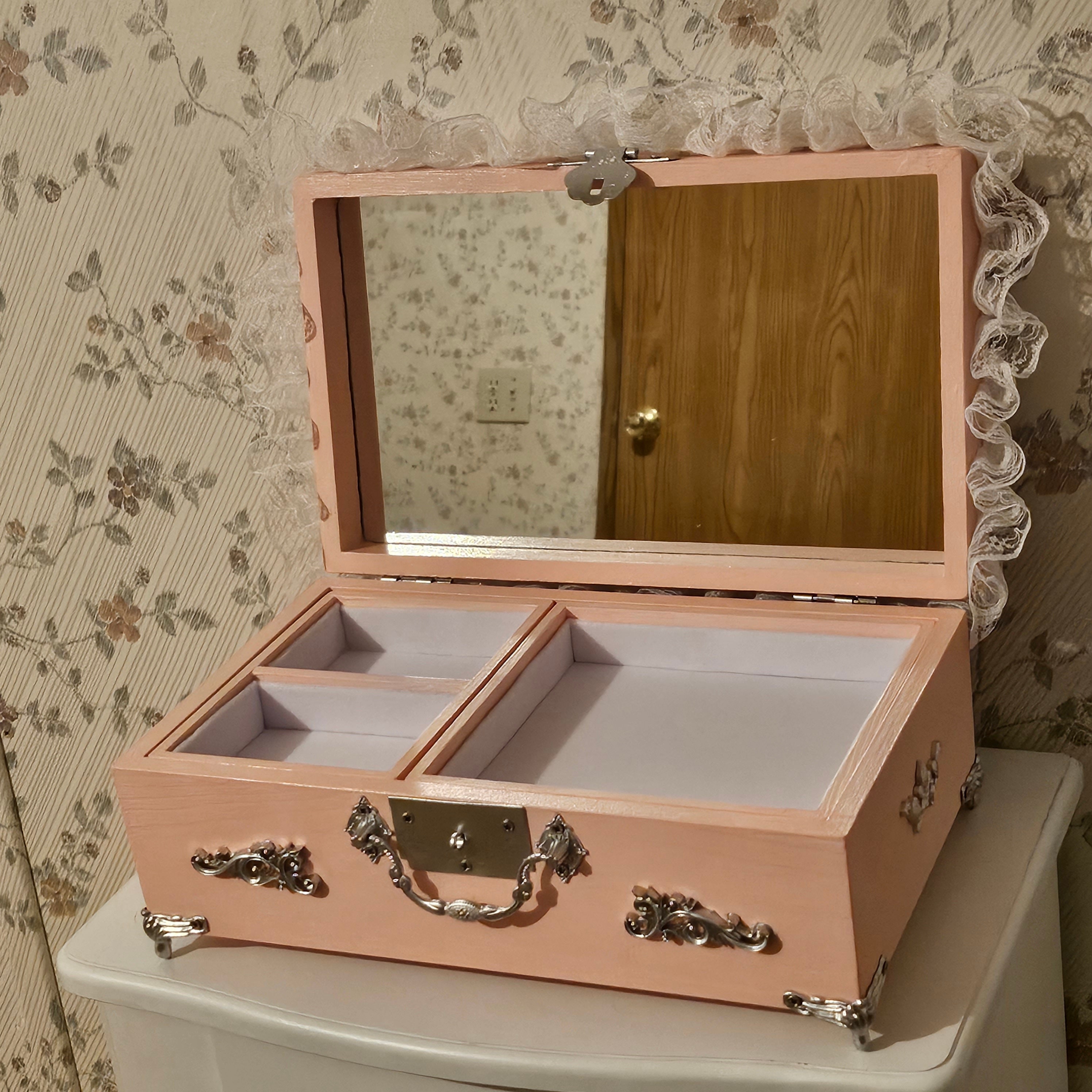 Pink Coquette Jewelry Box, Feminine Home Decor, Soft Princess Jewelry ...