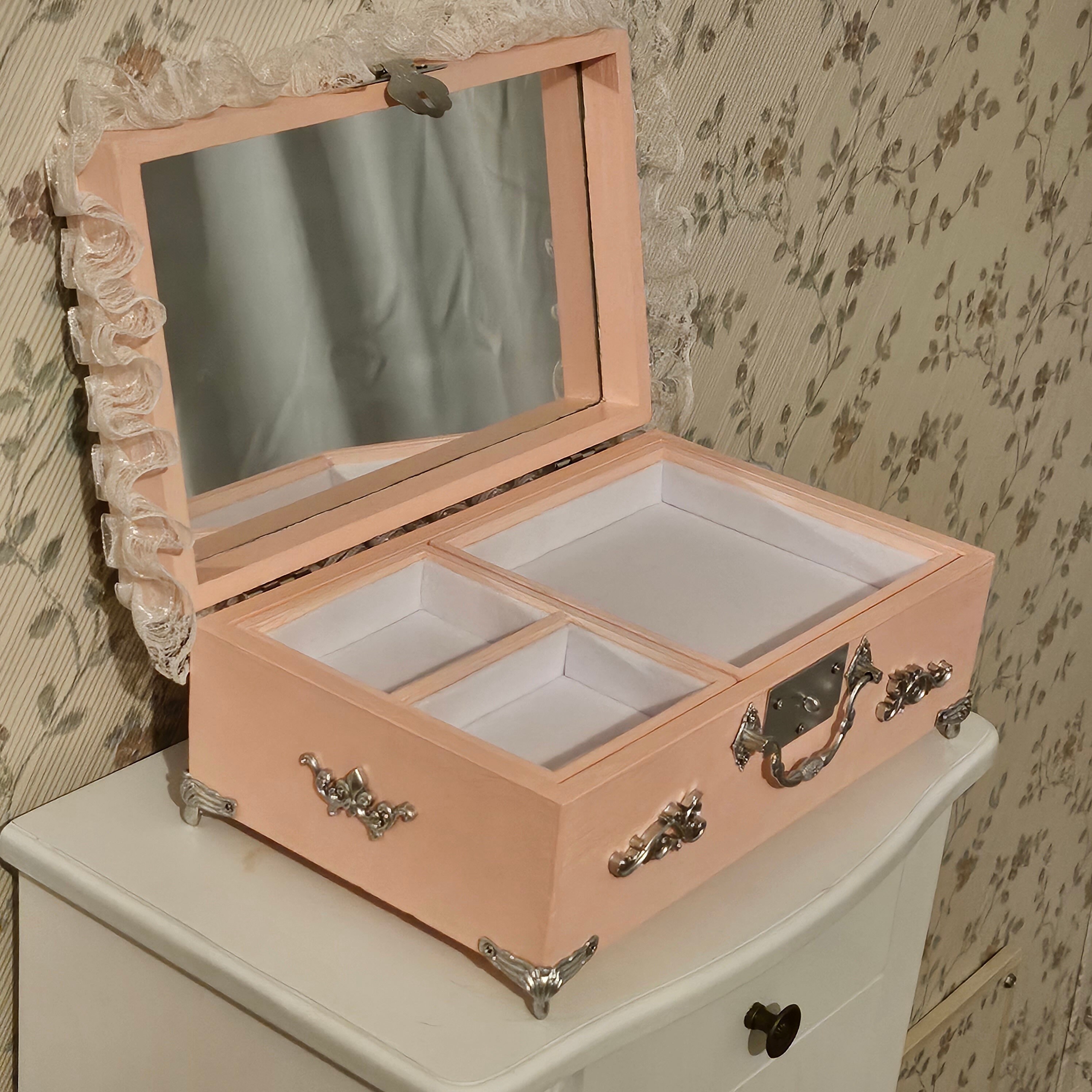 Pink Coquette Jewelry Box, Feminine Home Decor, Soft Princess Jewelry ...