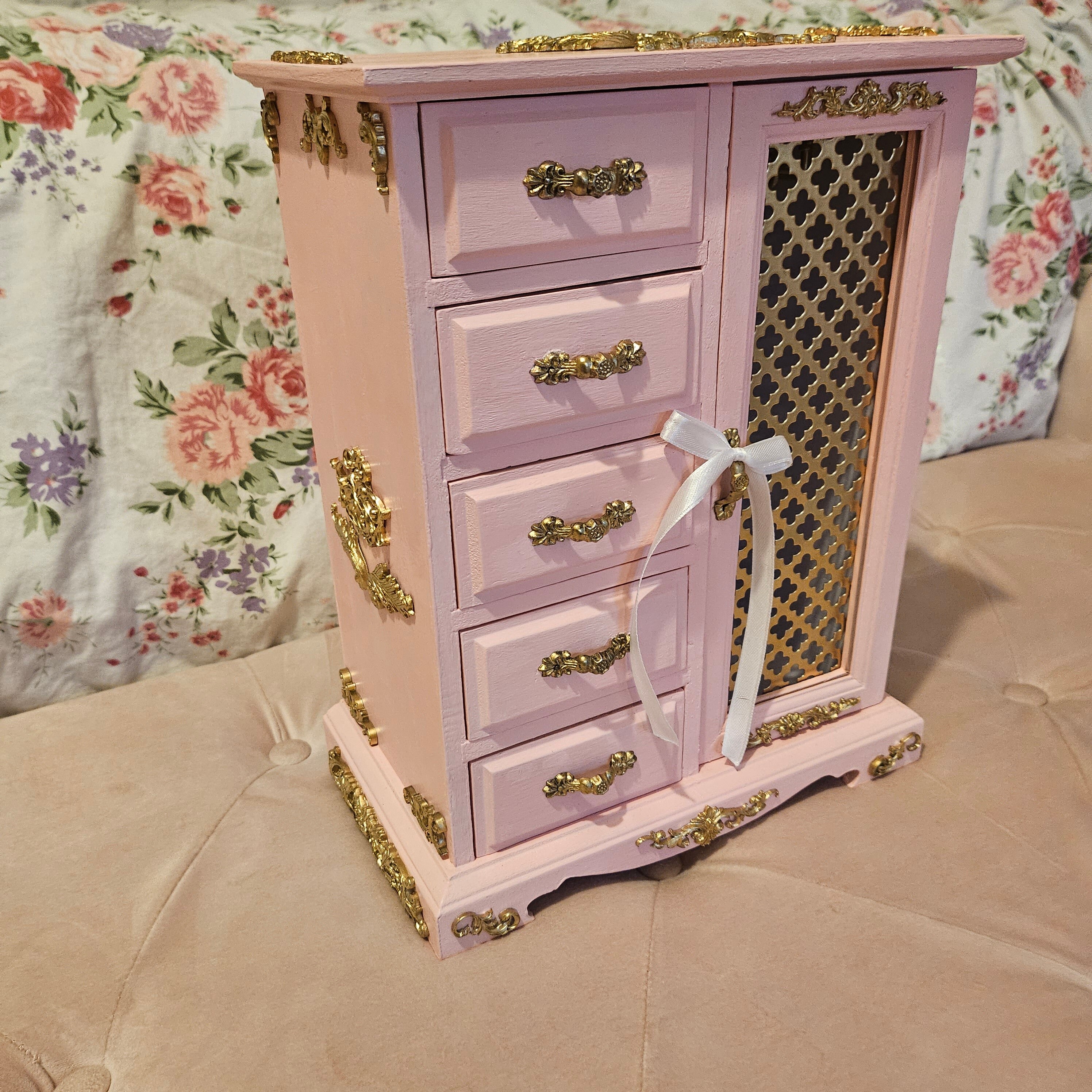 Pink Rococo Jewelry Box, Soft New Lining, Coquette, Music Box, Unique ...