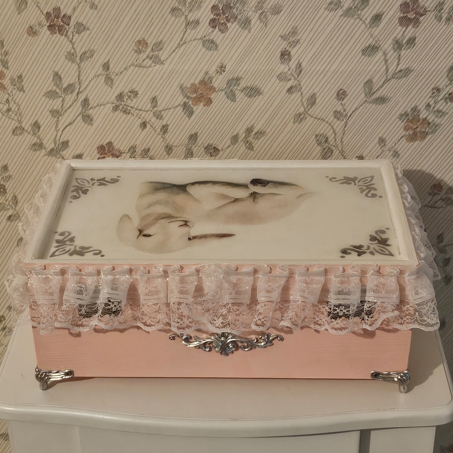 Pink Coquette Jewelry Box, Feminine Home Decor, Soft Princess Jewelry ...