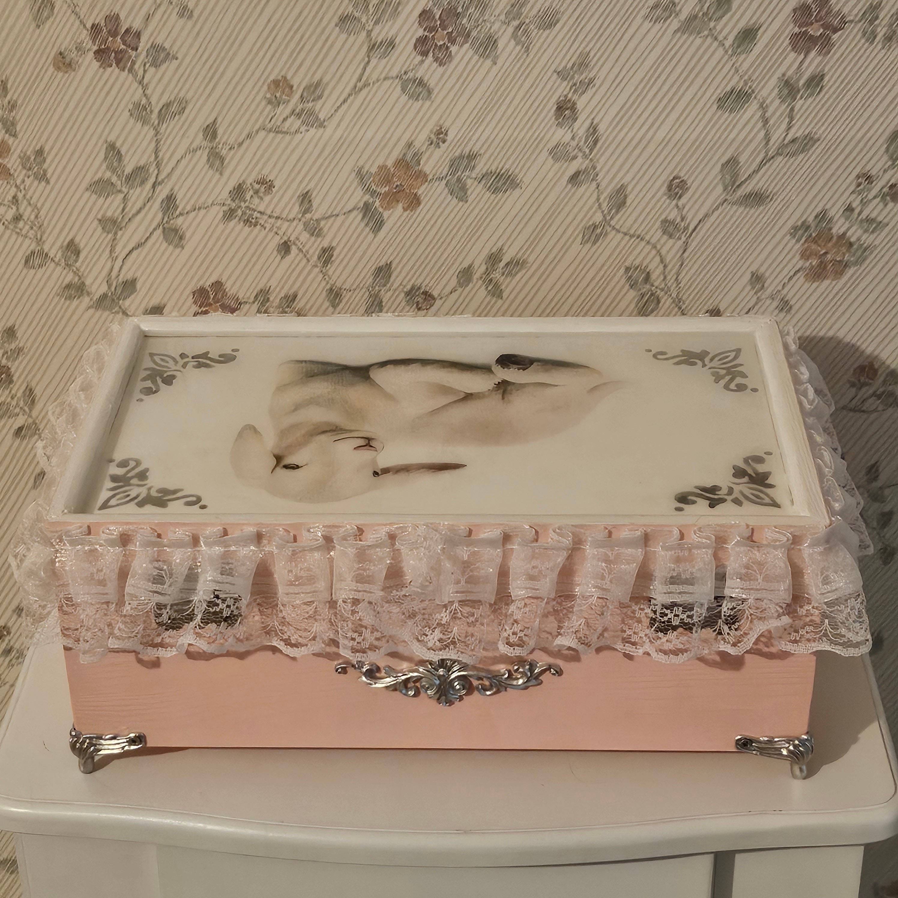 Pink Coquette Jewelry Box, Feminine Home Decor, Soft Princess Jewelry ...