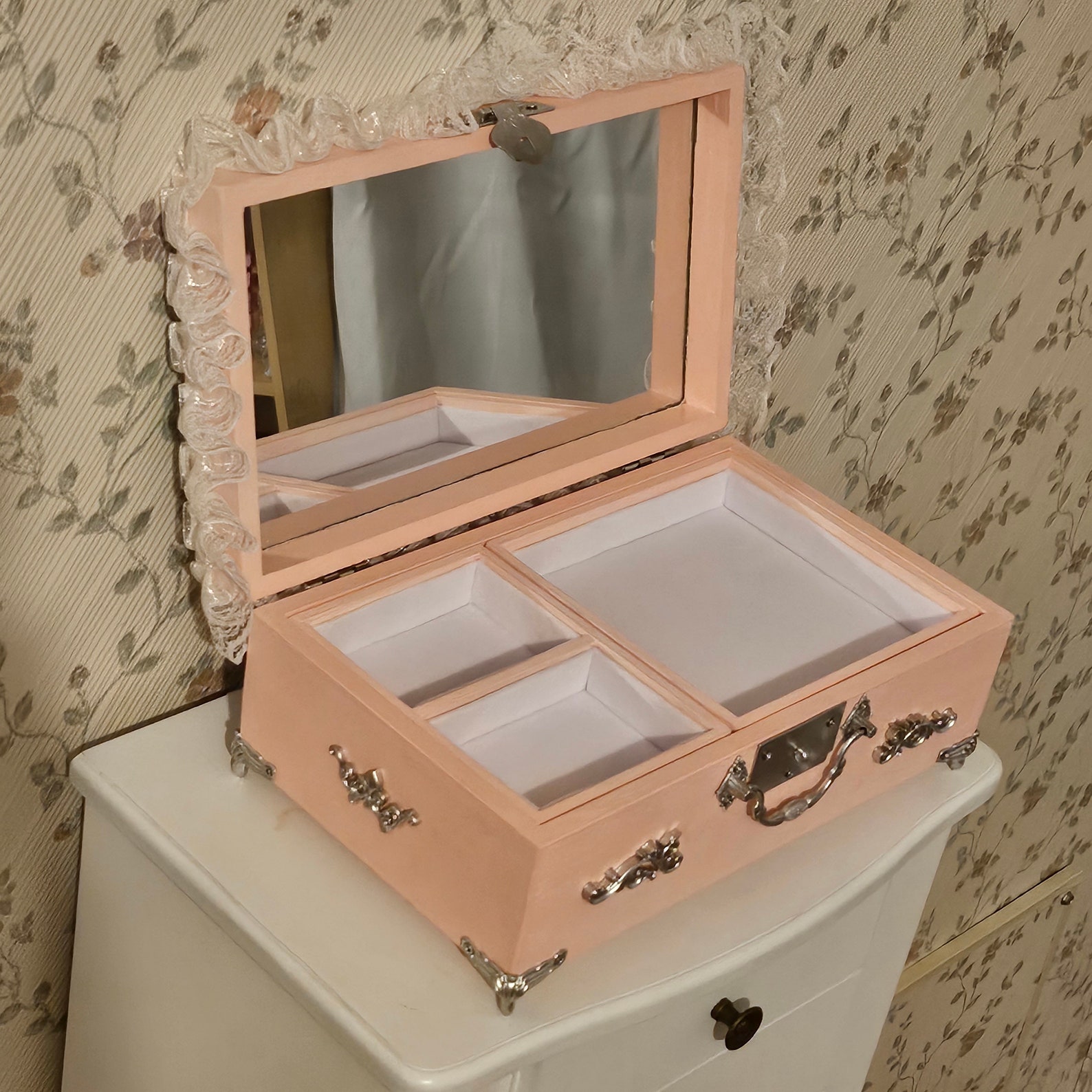 Pink Coquette Jewelry Box, Feminine Home Decor, Soft Princess Jewelry ...