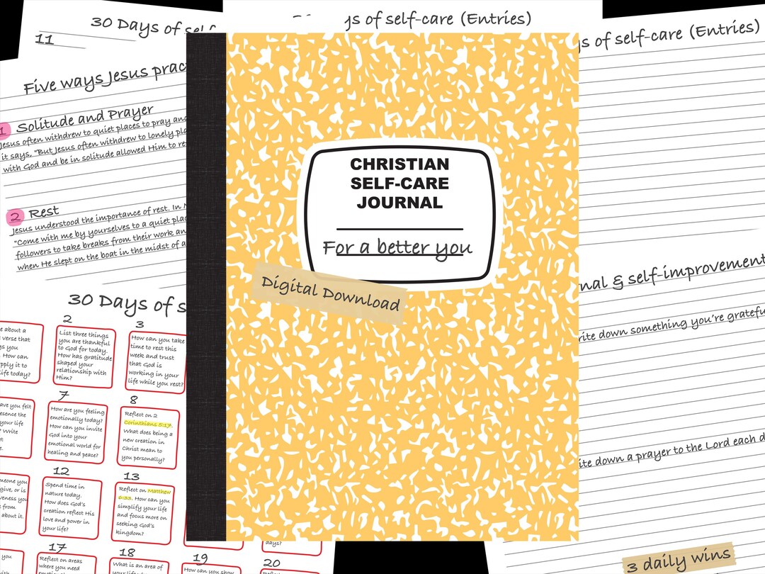 Printable Christian Self Care Journal Devotional Pages for Kids and ...