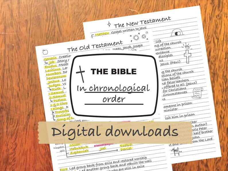 Printable Illustrated Books of the Bible Chronological Order Bible ...