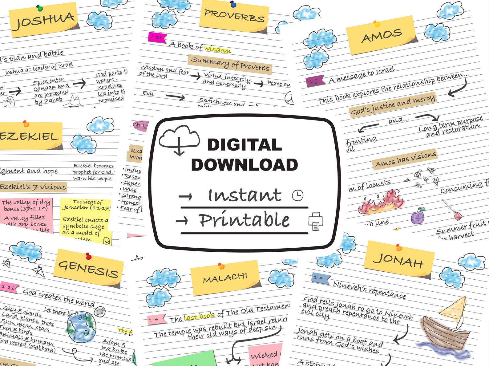 Printable Bible Verse Study Cards for Sunday School Bible Verse Memory ...