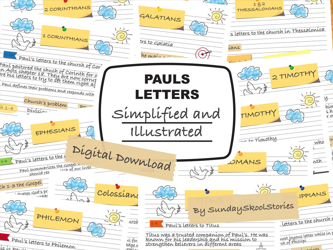 Printable Illustrated Bible Study Guide for Kids Simplified Pauls ...