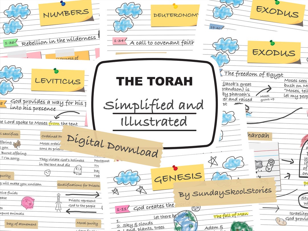 Illustrated Printable Bible Study Guide for Kids Simplified Torah ...