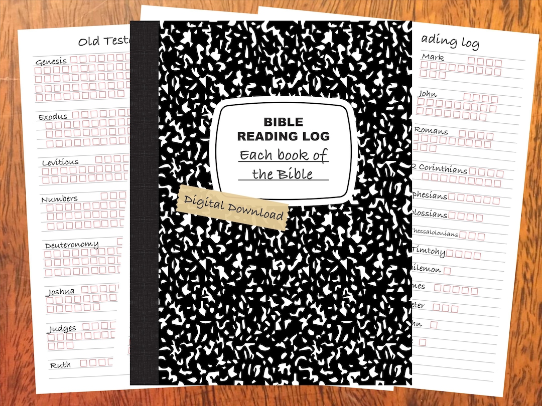 Books of the Bible Reading Log Tracker for Bible Study Chapter Tracker ...