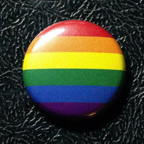 Lgbtq Rainbow Classic Pride Flag Pin Badge Pinback Button Etsy