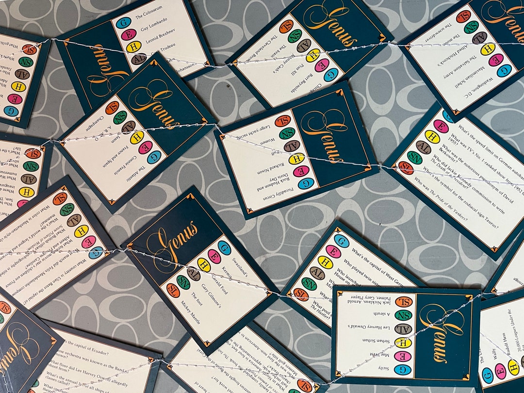 Paper Garland | Trivia Cards | Handmade | 11 Feet | Vintage | Salvaged ...