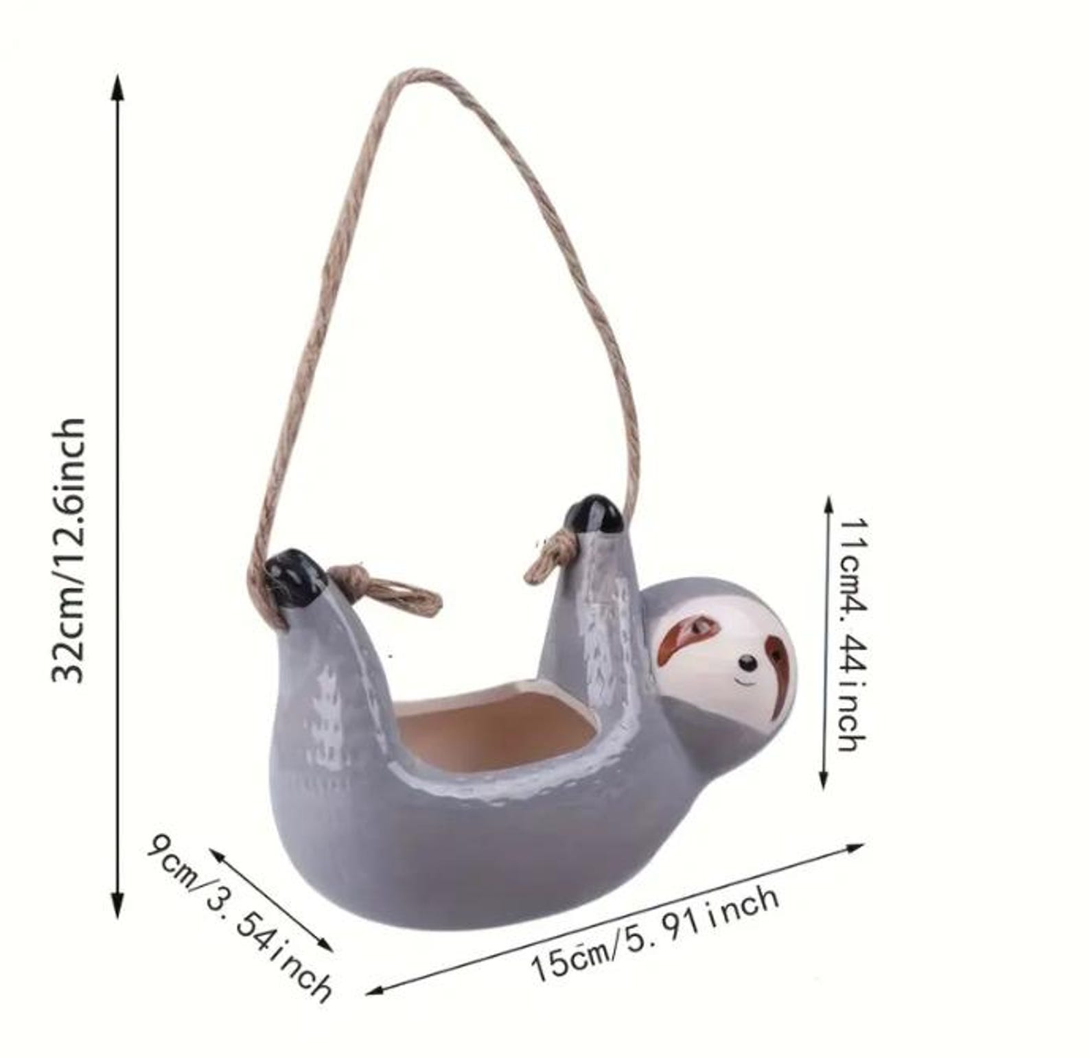 Cute Sloth Potted Planter, Planters, Succulents, Hanging Planter Pot ...