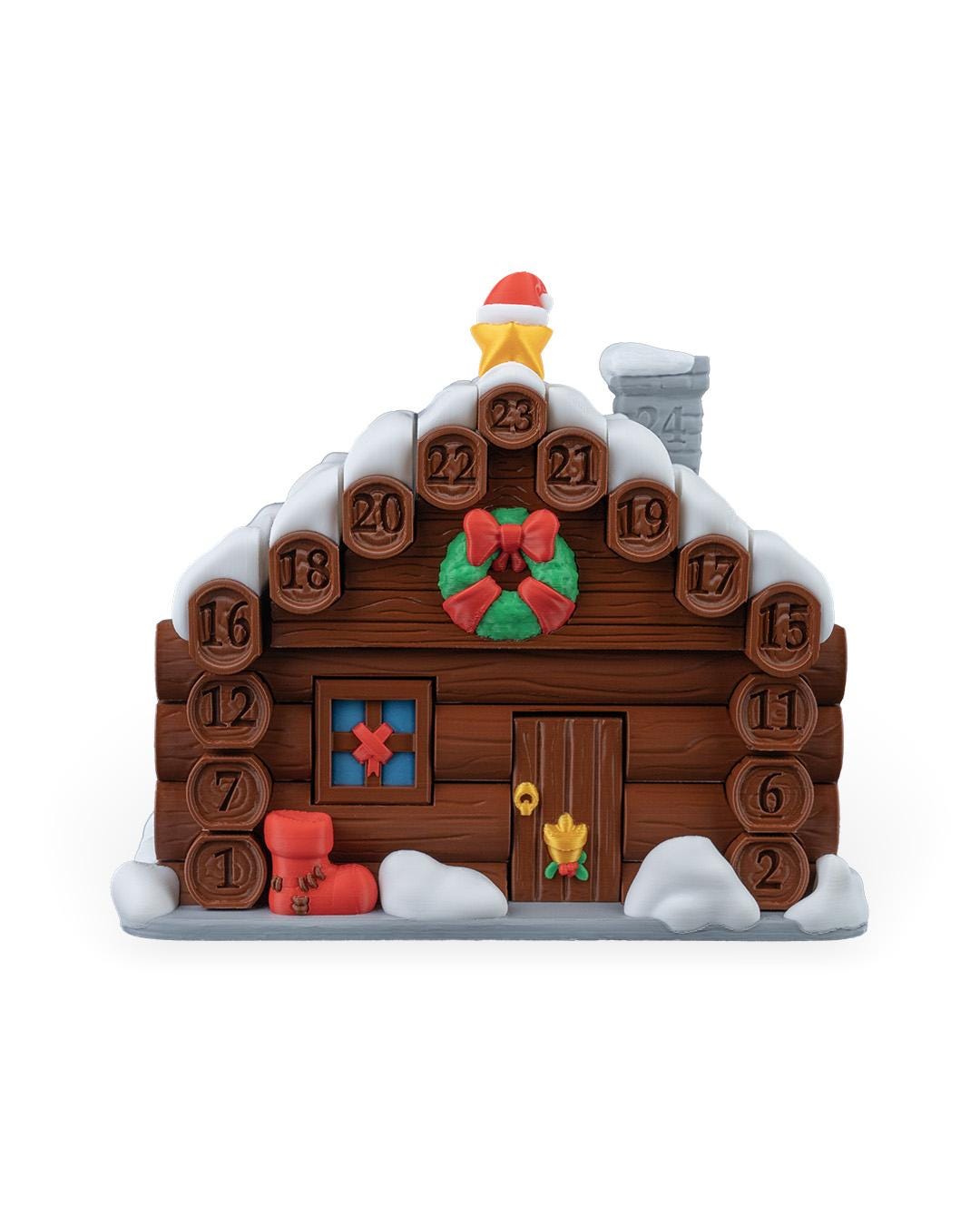 Log Cabin Advent Calendar | Santa Countdown House | 3D Printed ...