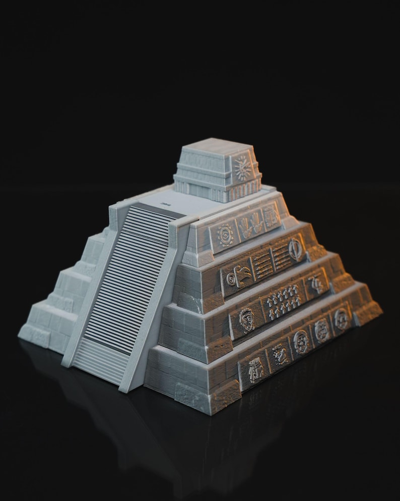 3D Printed Sun Temple Puzzle Box – Mayan Secret Compartment Brain ...