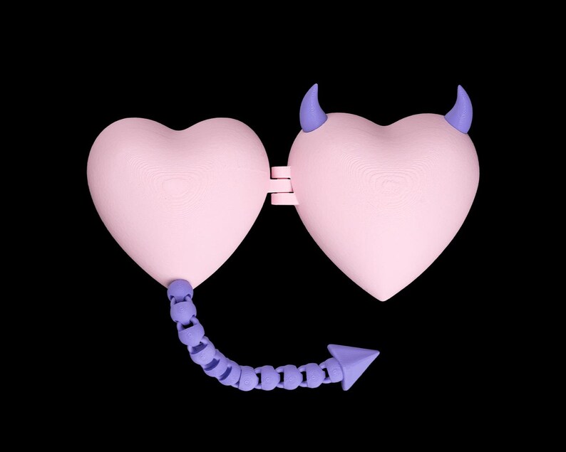 Hell-cute Heart Container | 3D Printed Devil Heart Jewelry & Candy Box ...