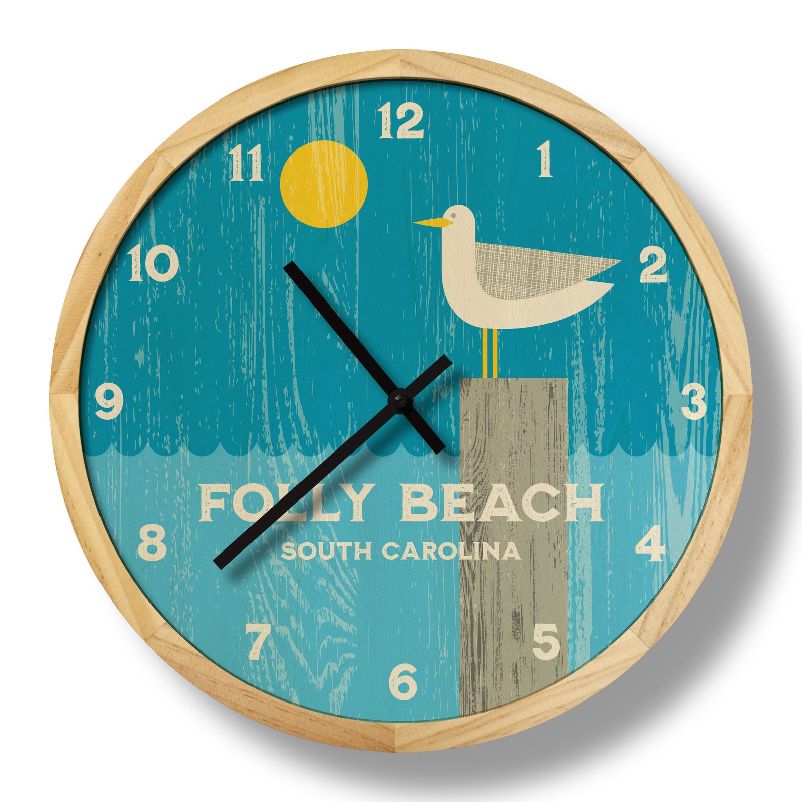 Personalized Seagull Wood Wall Clock - 12" Diameter - Etsy