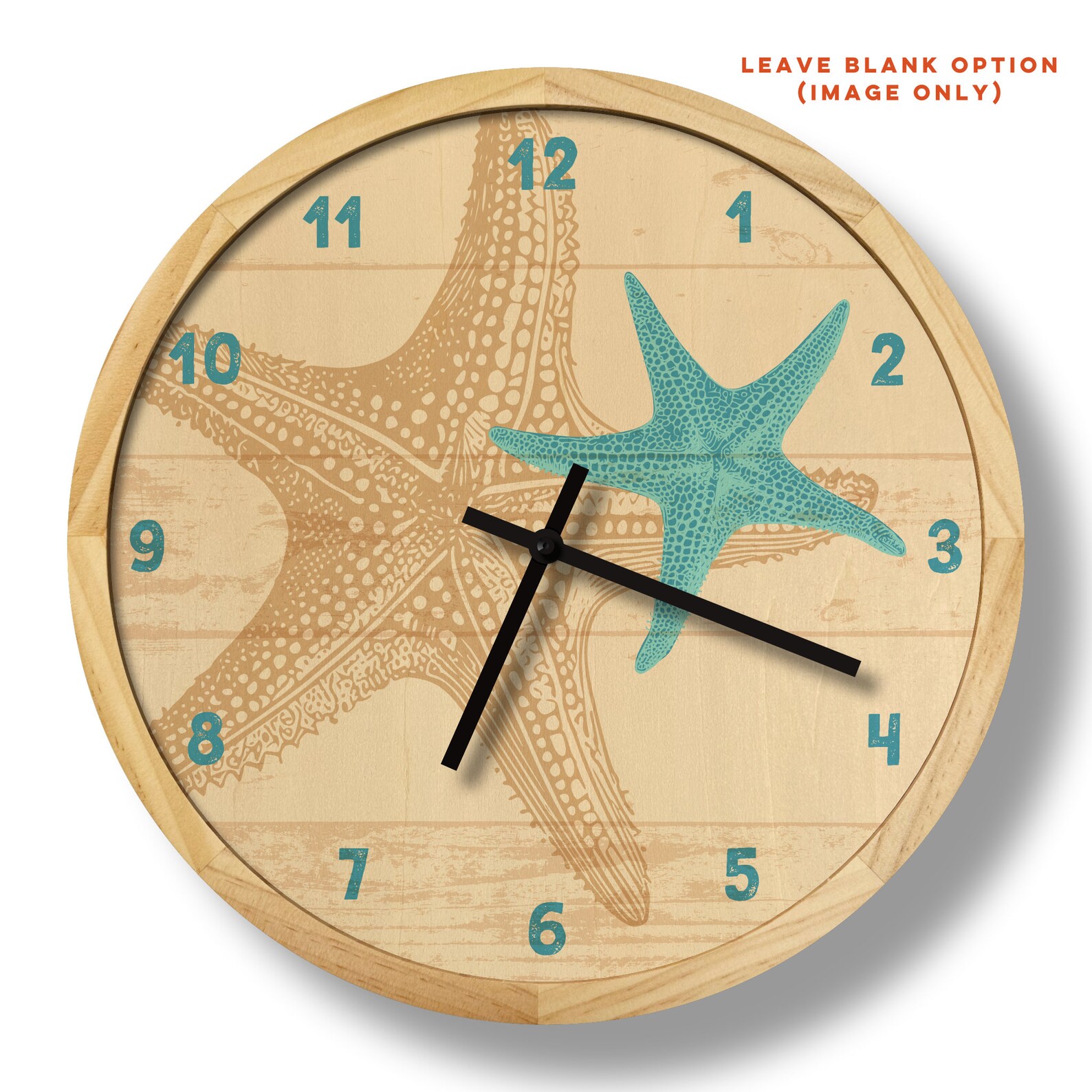 Personalized Starfish Wood Wall Clock 12 Diameter - Etsy