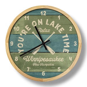 Personalized Lake Time Wood Wall Clock - 12" Diameter - Etsy