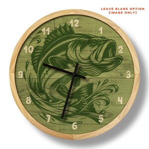 Personalized Bass Wood Wall Clock - 12" Diameter - Etsy