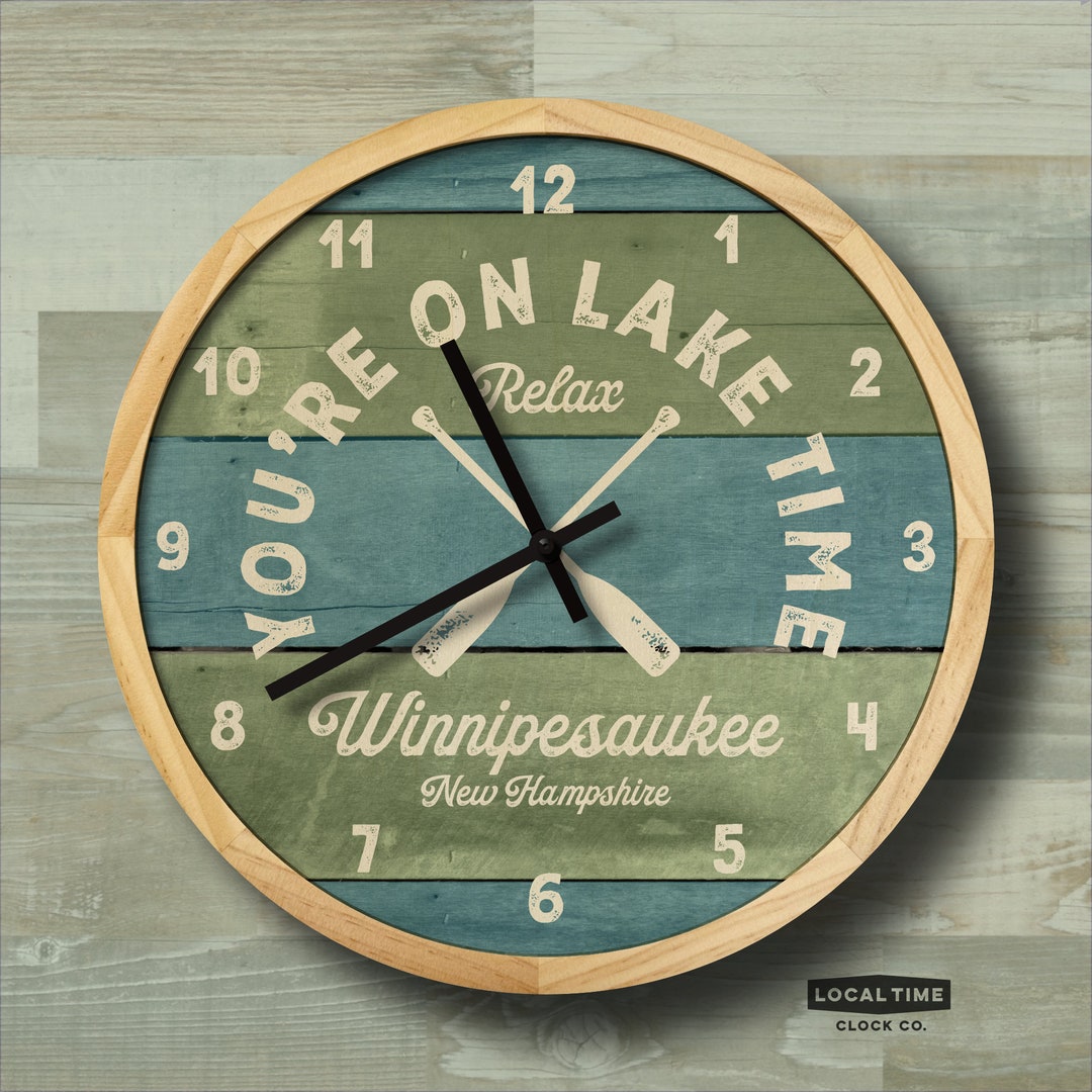 Personalized Lake Time Wood Wall Clock - 12" Diameter - Etsy