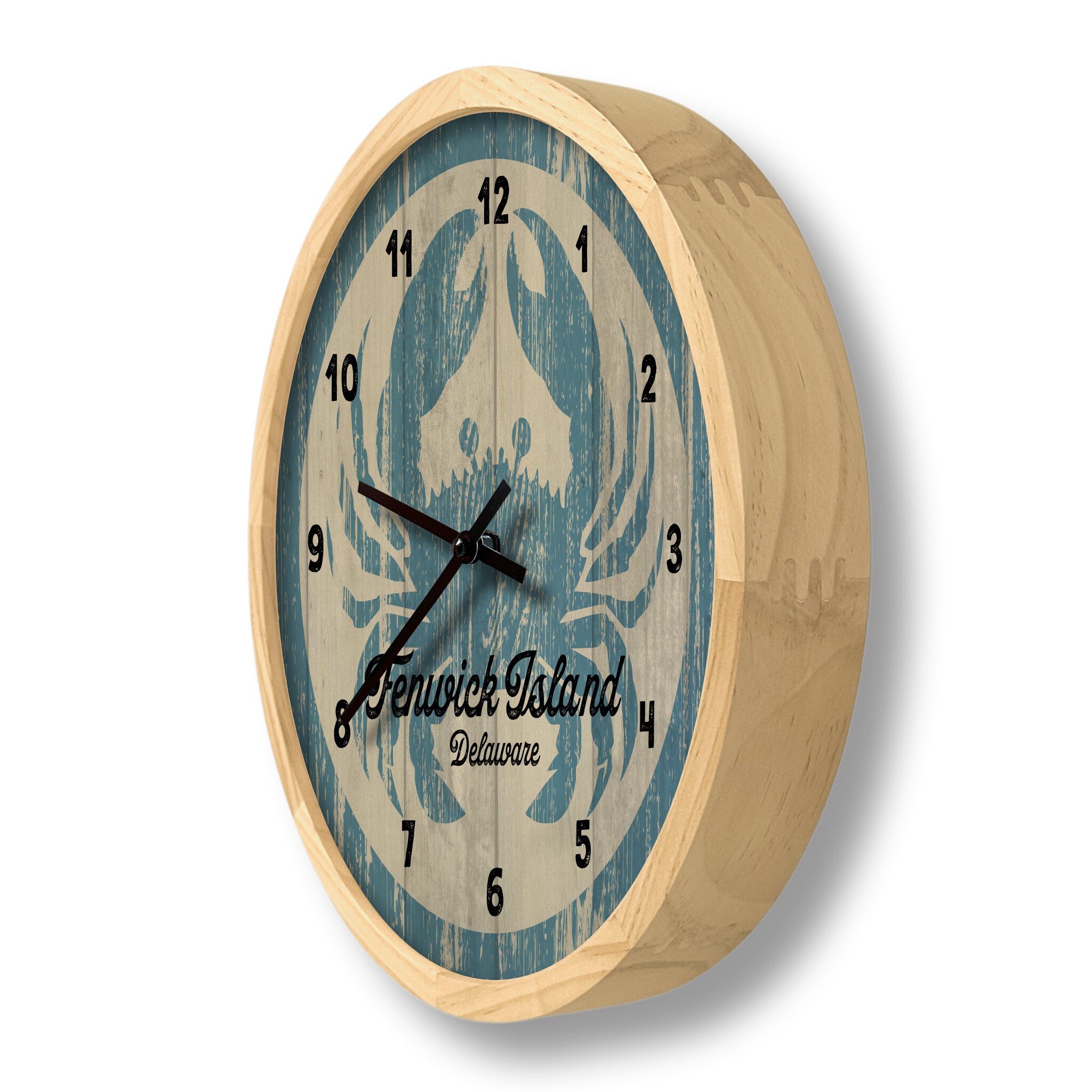 Personalized Crab Wood Wall Clock - 12" Diameter - Etsy