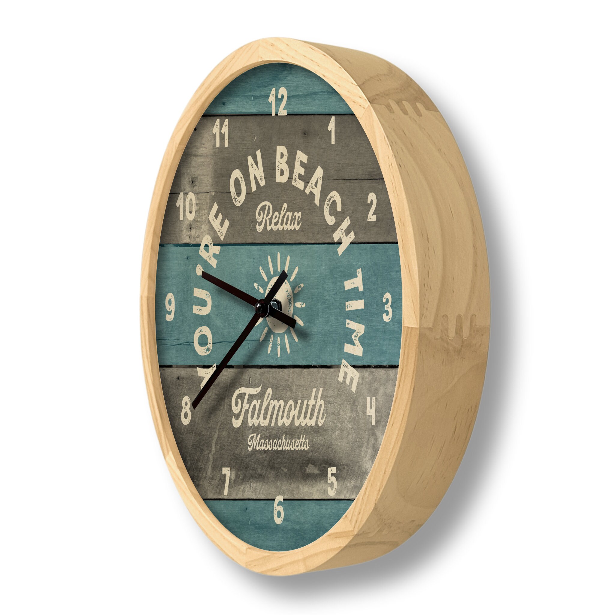 Personalized Beach Time Wood Wall Clock - 12" Diameter - Etsy